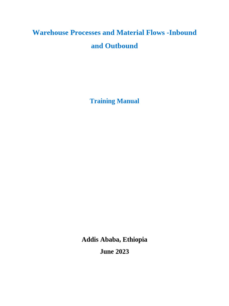 Warehouse Logistics Training Manual | PDF | Warehouse | Business