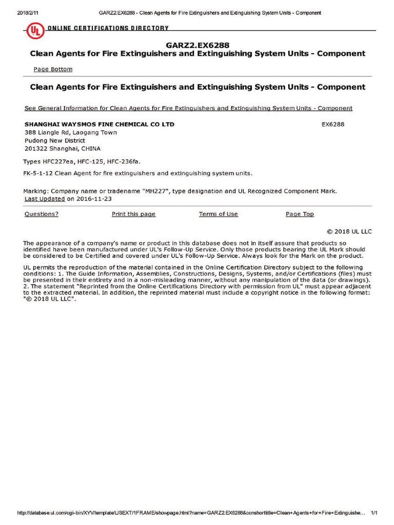 UL CERTIFICATE FSS | PDF