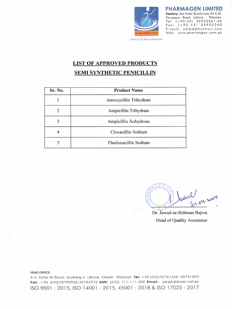 Approved Product List | PDF