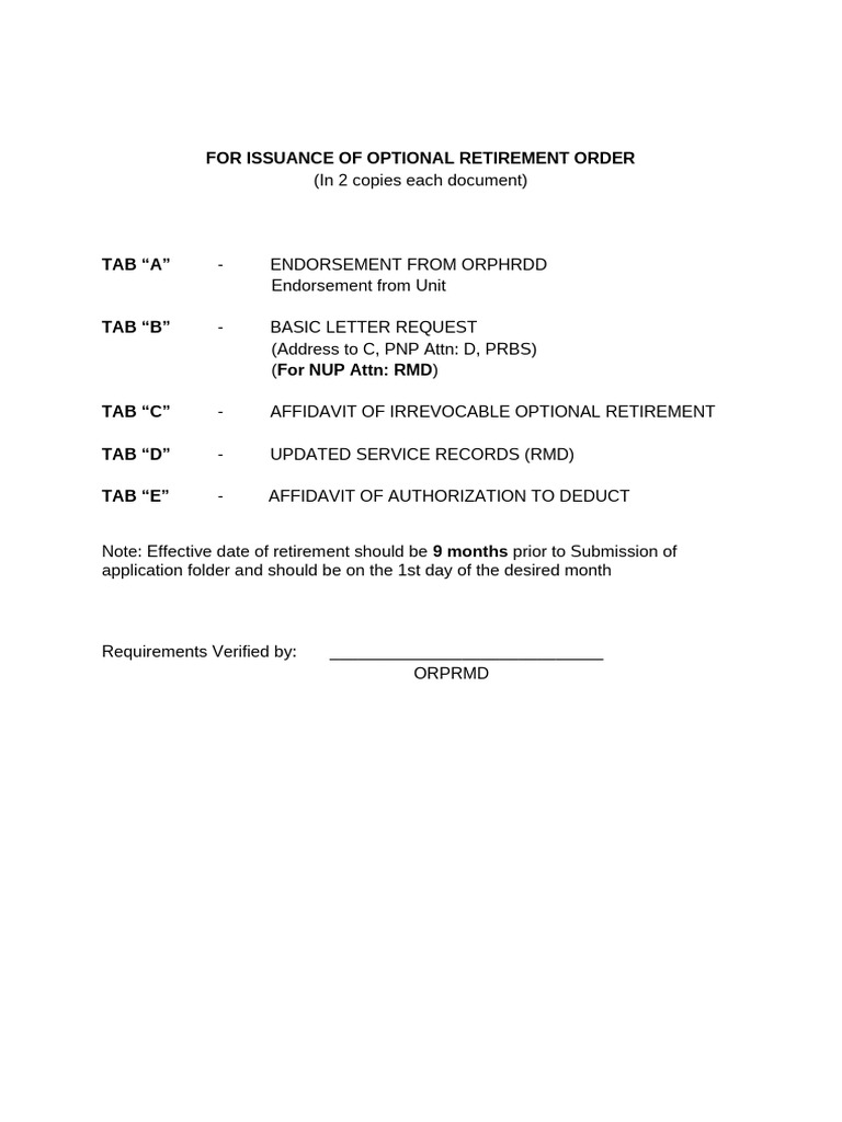 Application For Optional Retirement | PDF