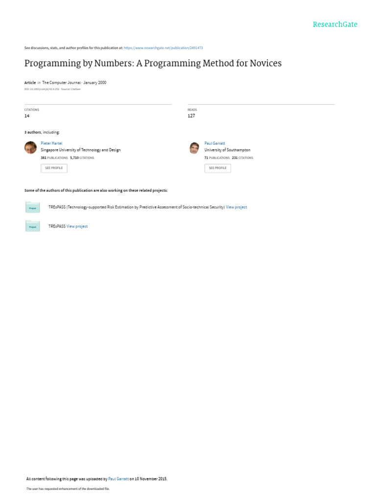 Programming by Numbers - A Programming Method For Novices | PDF