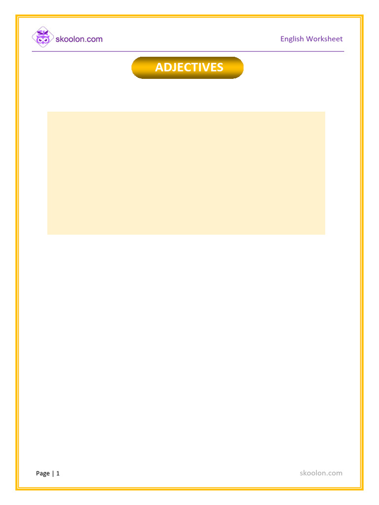 G1 English Adjectives 340 | PDF