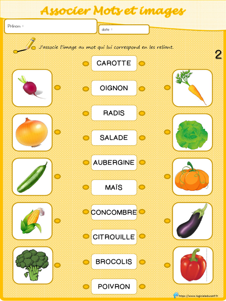 Associer Mots Images Fruits Leg 2 Relie | PDF