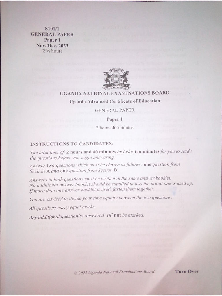 UACE Gp2023 | PDF