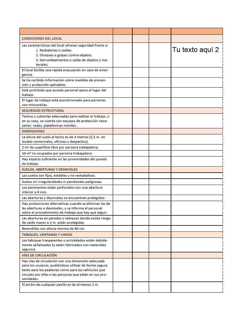 Plantilla para La Lista de Chequeo | PDF