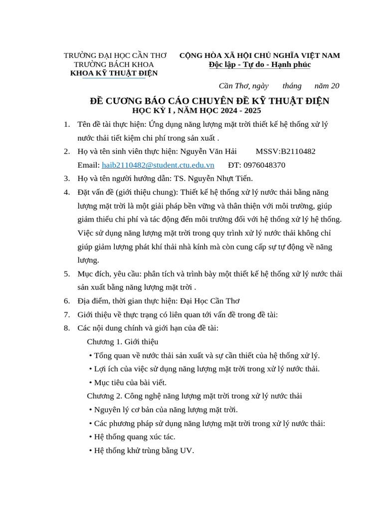 02 - De-cuong-Bao Cao Chuyen de | PDF