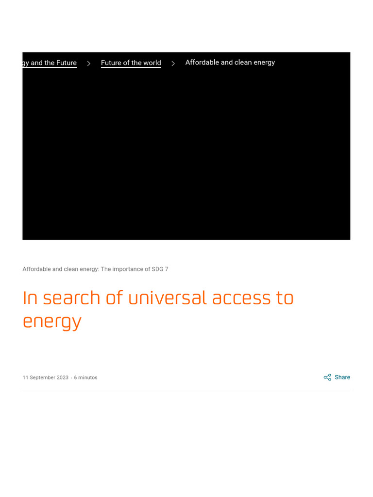Affordable and Clean Energy - The Importance of SDG 7 - Repsol | PDF