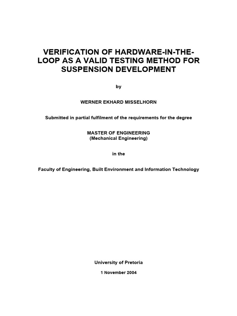 2004 Master Verification of Hardware-In-The-Loop As A Valid Testing ...