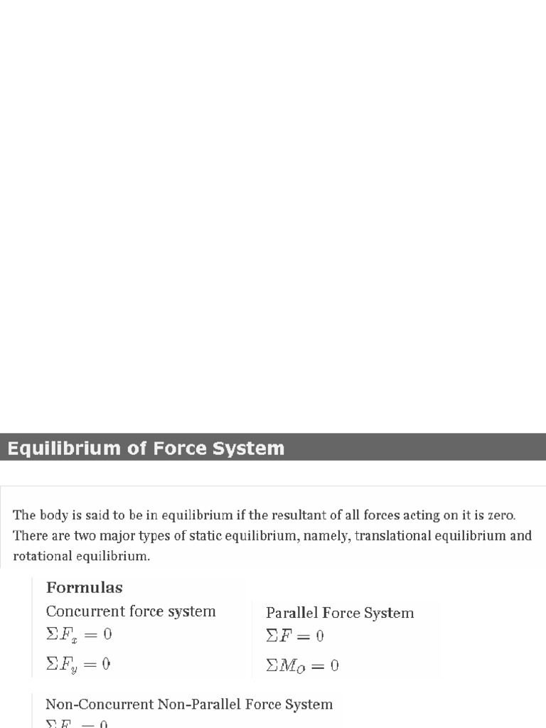 3.0. Equilibrium of Forces | PDF