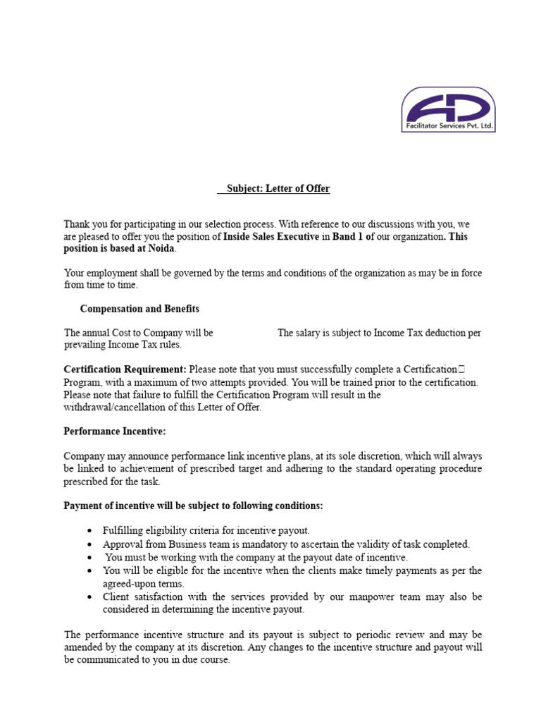 Offer Letter_Sulekha Devi | PDF