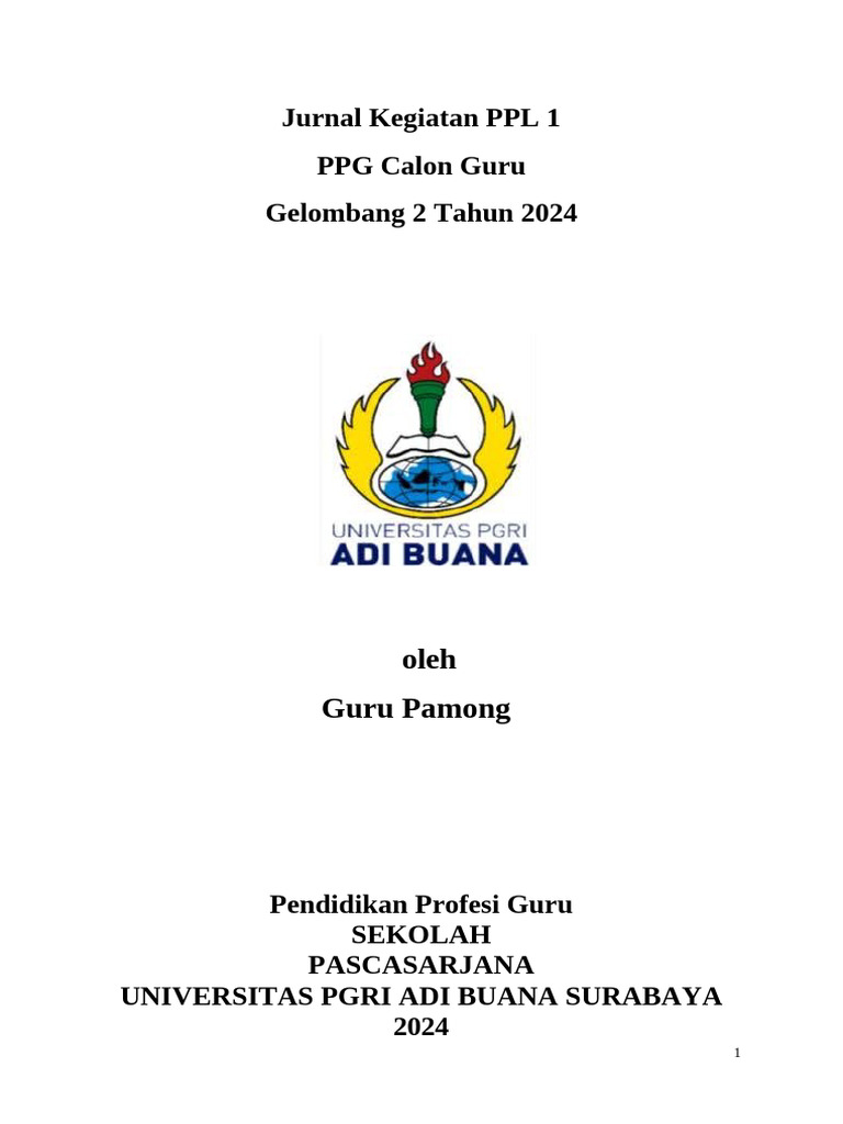Jurnal PPL PPG (Guru Pamong) | PDF