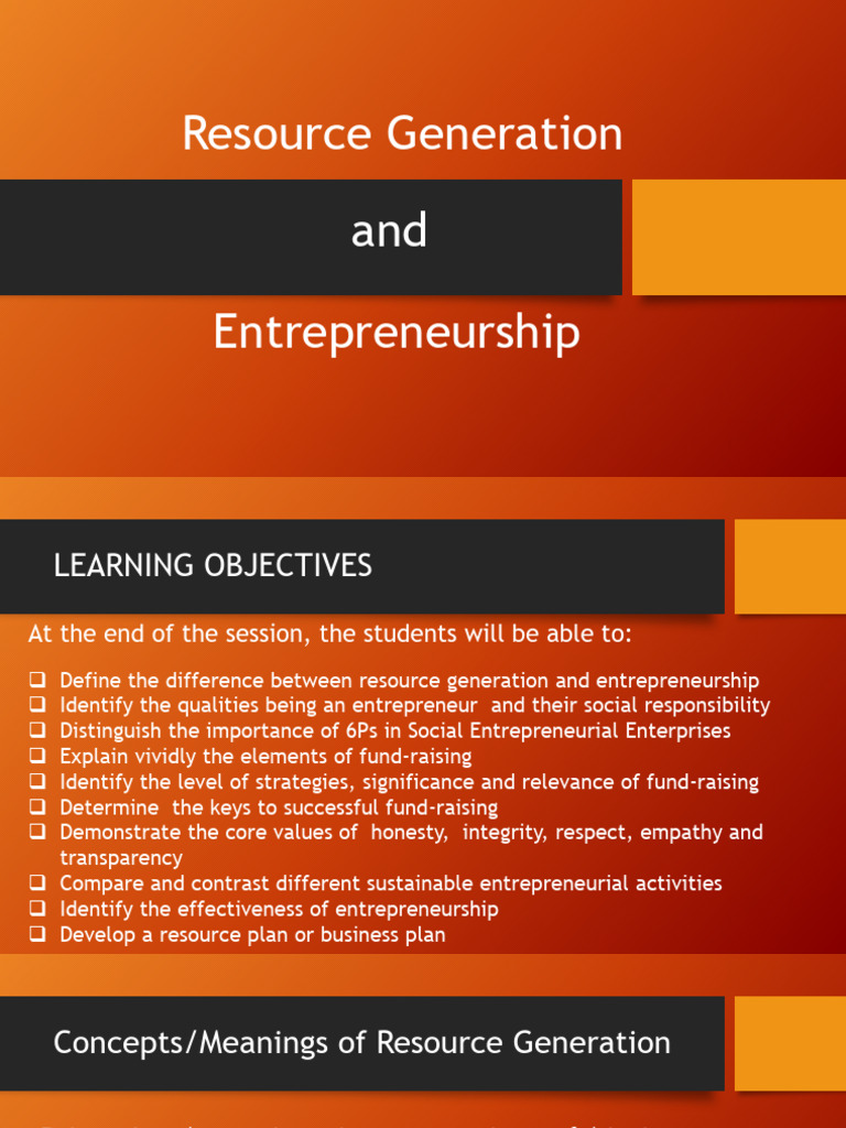 Resource Generation | PDF