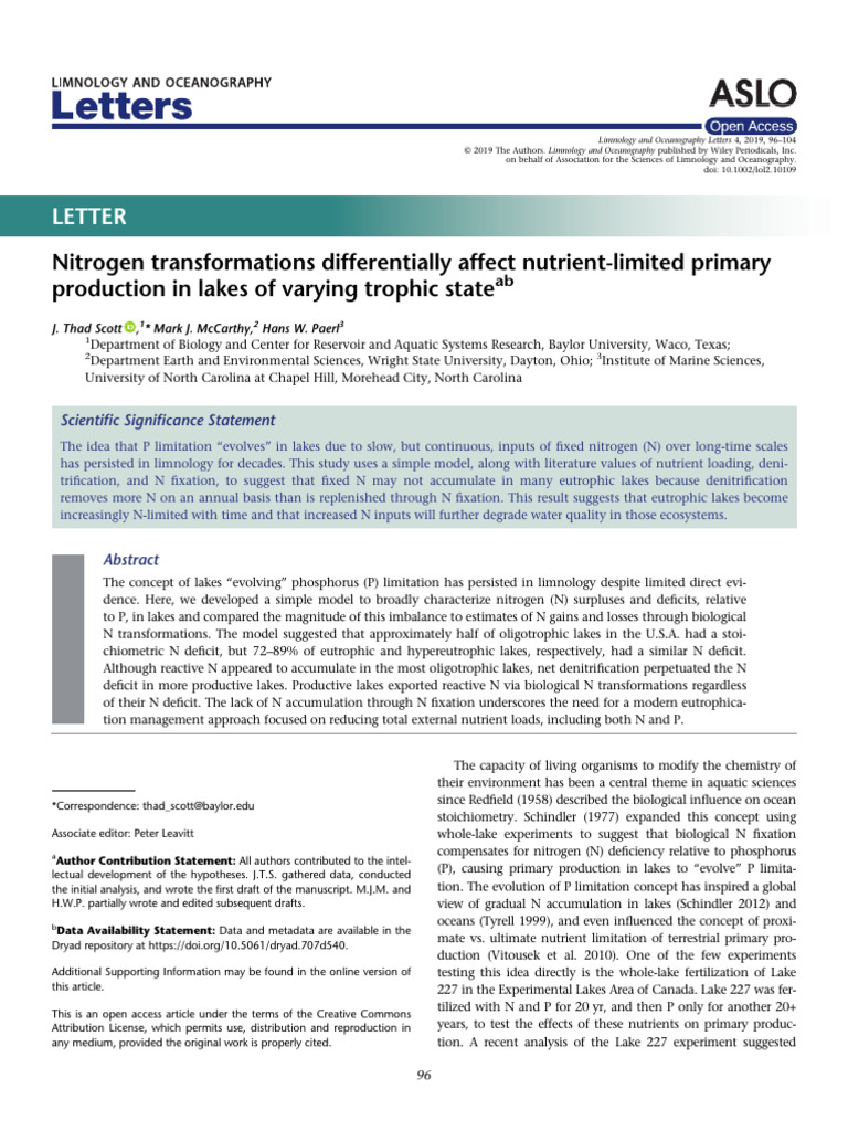 Nitrogen Transformations Differentially Affect Nut | PDF