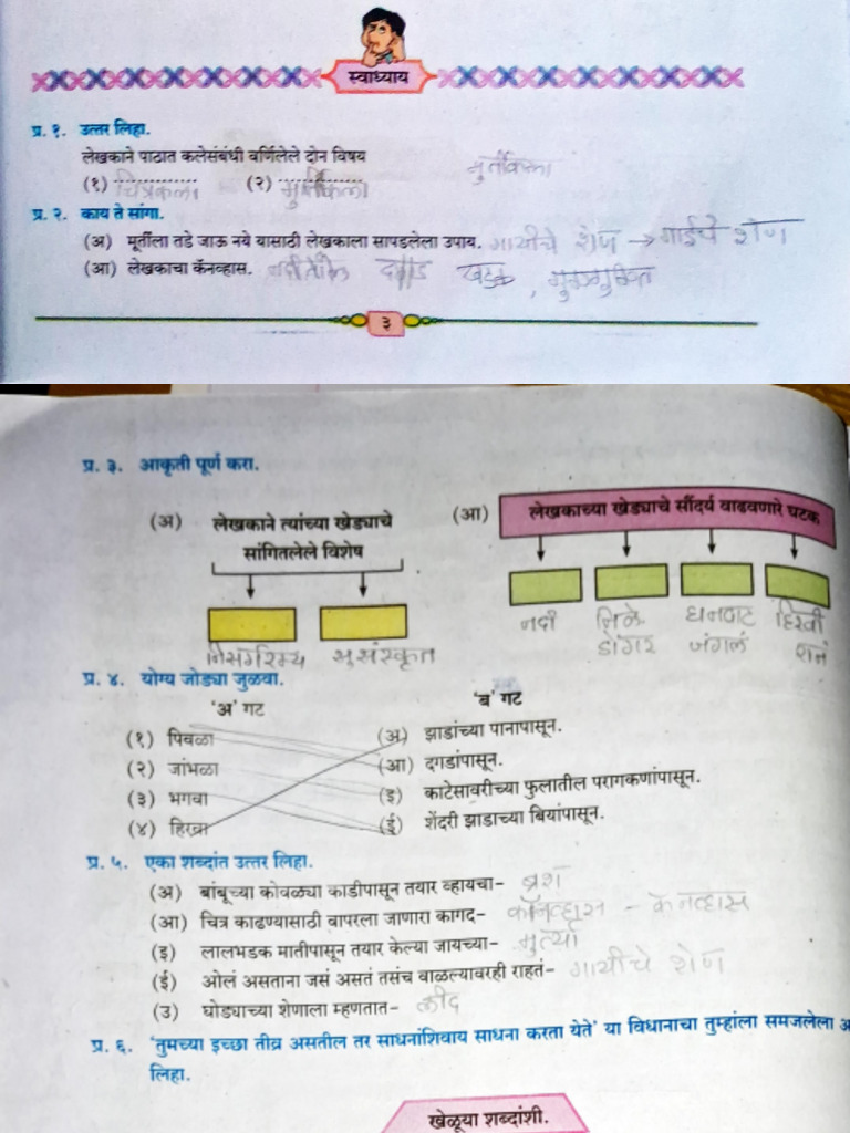 Marathi textbook questions and answers | PDF