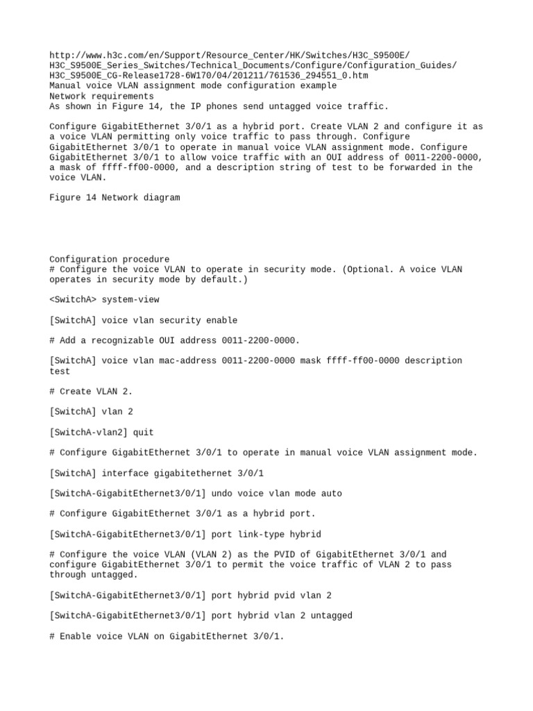 Voice Vlan Example | PDF