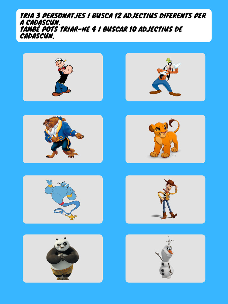 Personatges Adjectius | PDF