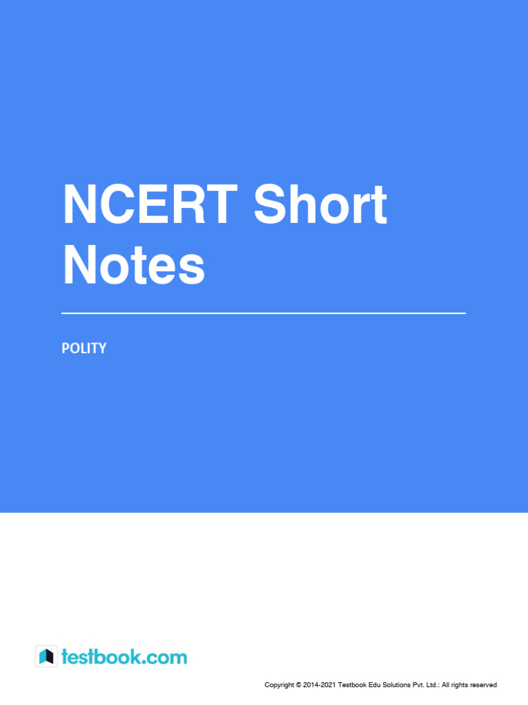 NCERT Short Notes - Polity | PDF