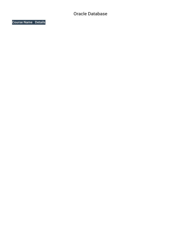 Oracle Database | PDF
