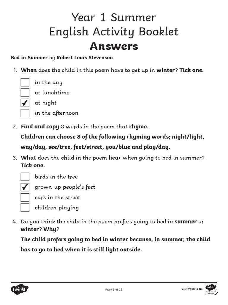 English Activities Answers | PDF
