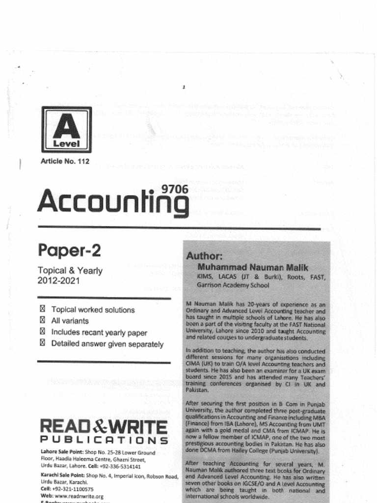 AS ACCONTING P2 Nauman Malik | PDF