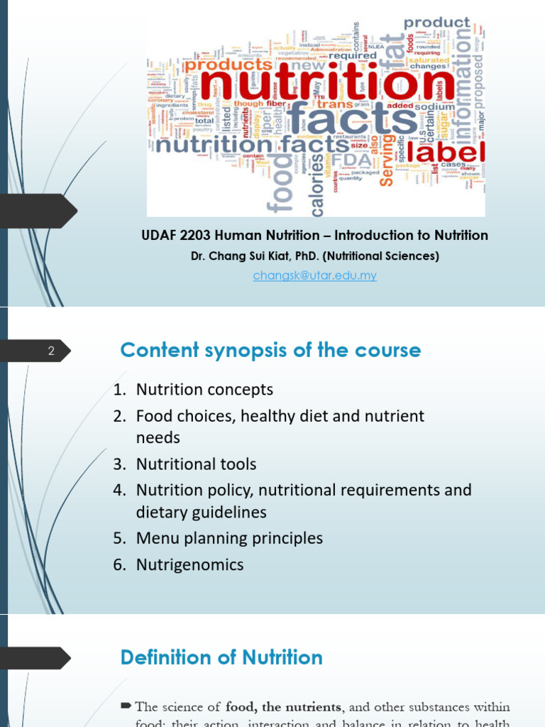CSK Introduction To Nutrition Lecture | PDF