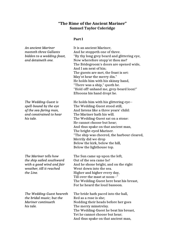 The Rime of The Ancient Mariner | PDF | Poetry