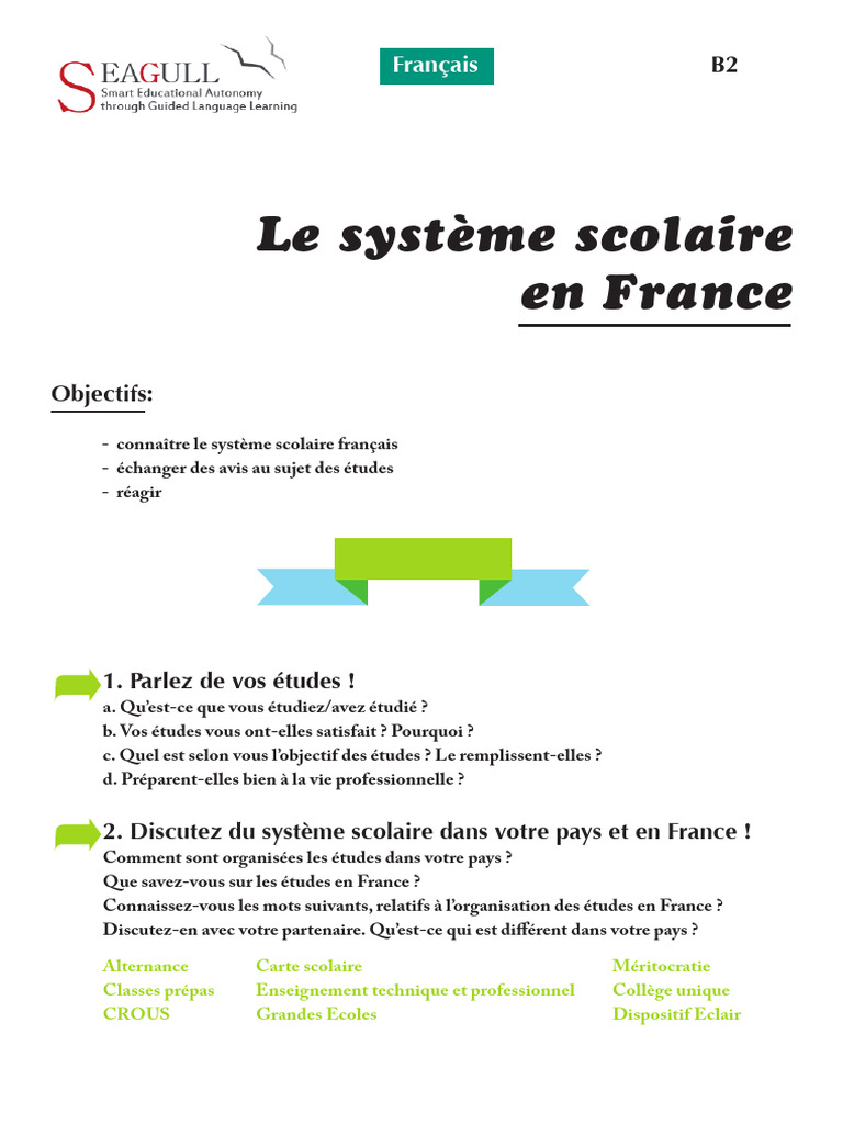 B2 Le Système Scolaire en France | PDF