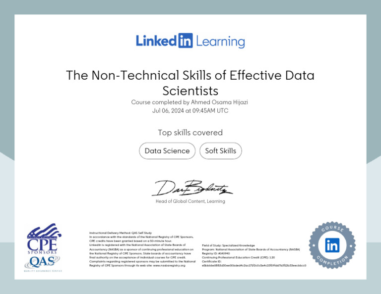 CertificateOfCompletion - The NonTechnical Skills of Effective Data ...