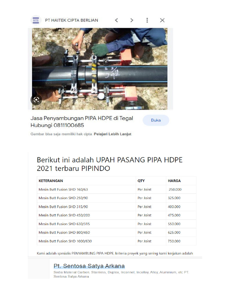Sambungan Pipa HDPE | PDF