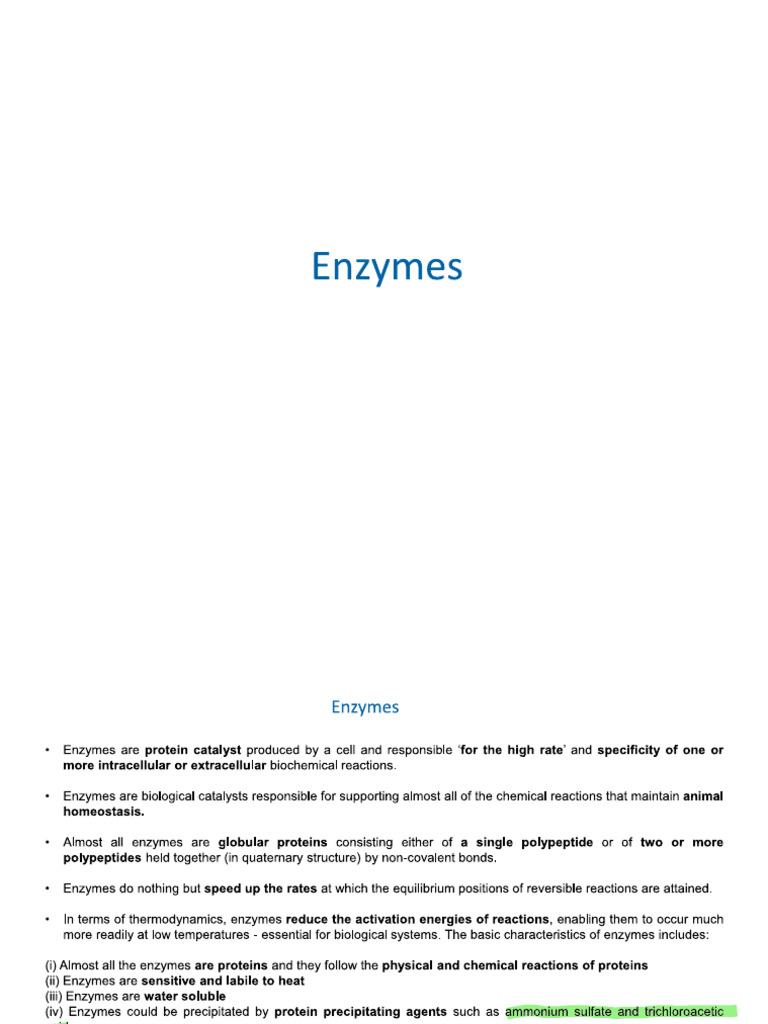 Enzymes | PDF