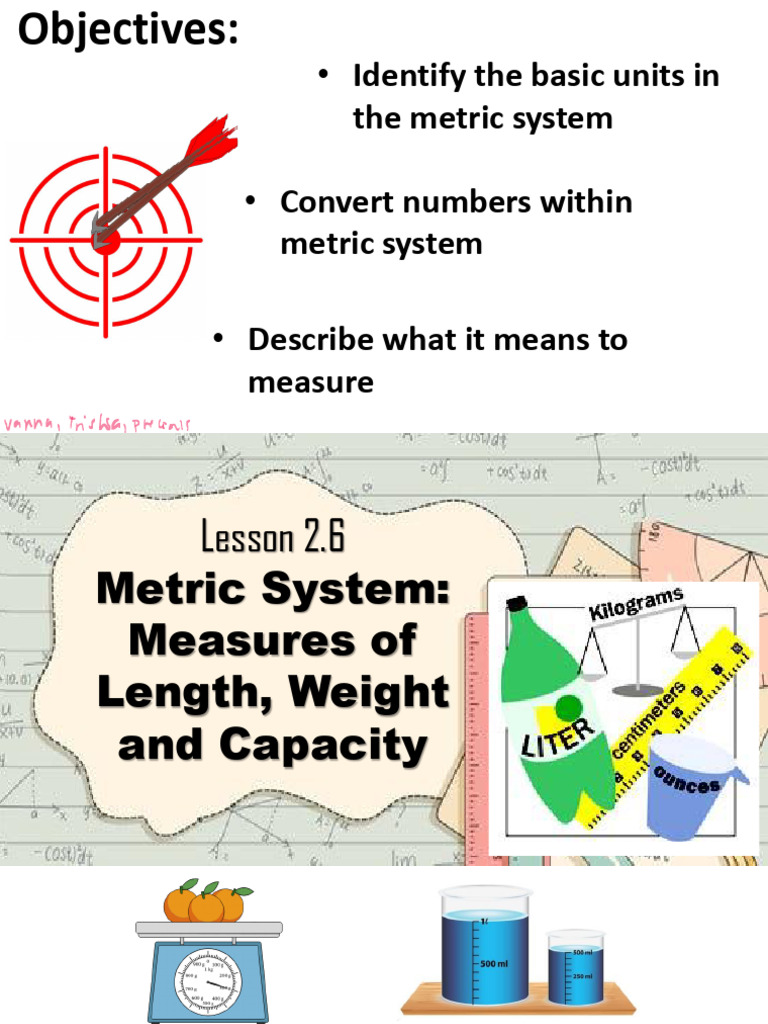 Math 7 Lesson 2.6 Metric System Measures of Length Weight and Capacity | PDF