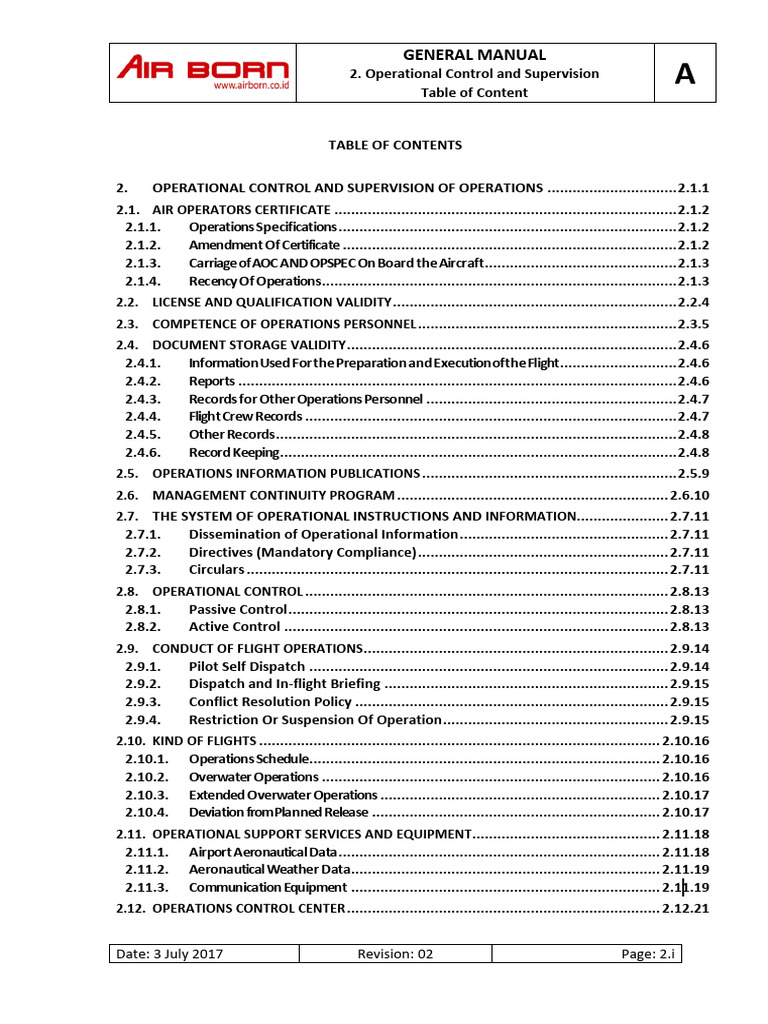 OM ABI CH 2 - Operational Control & Supervision | PDF | Airport ...