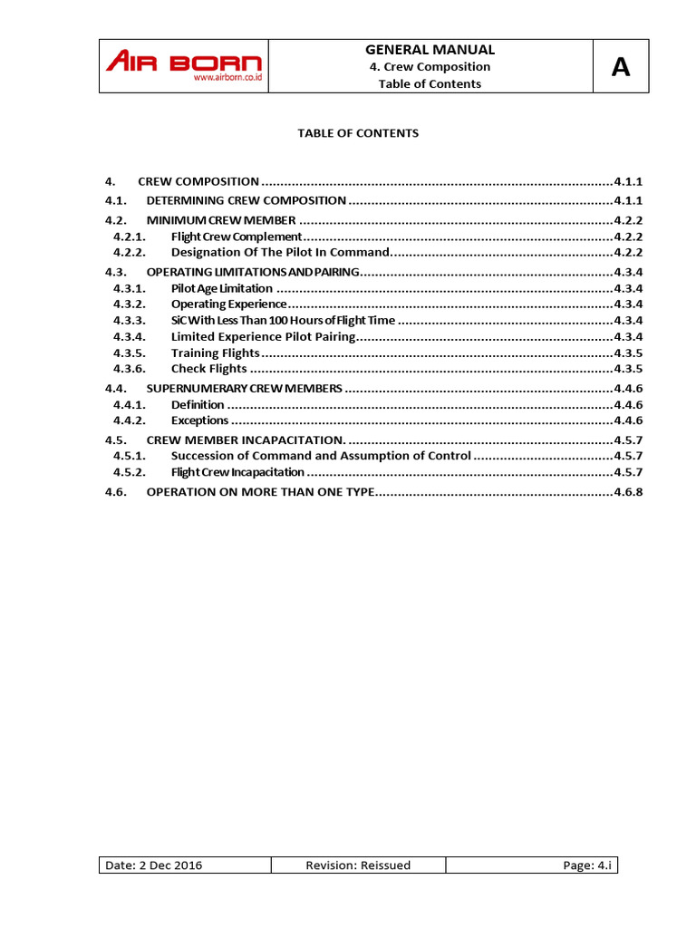 OM ABI Ch 4 - Crew Composition | PDF