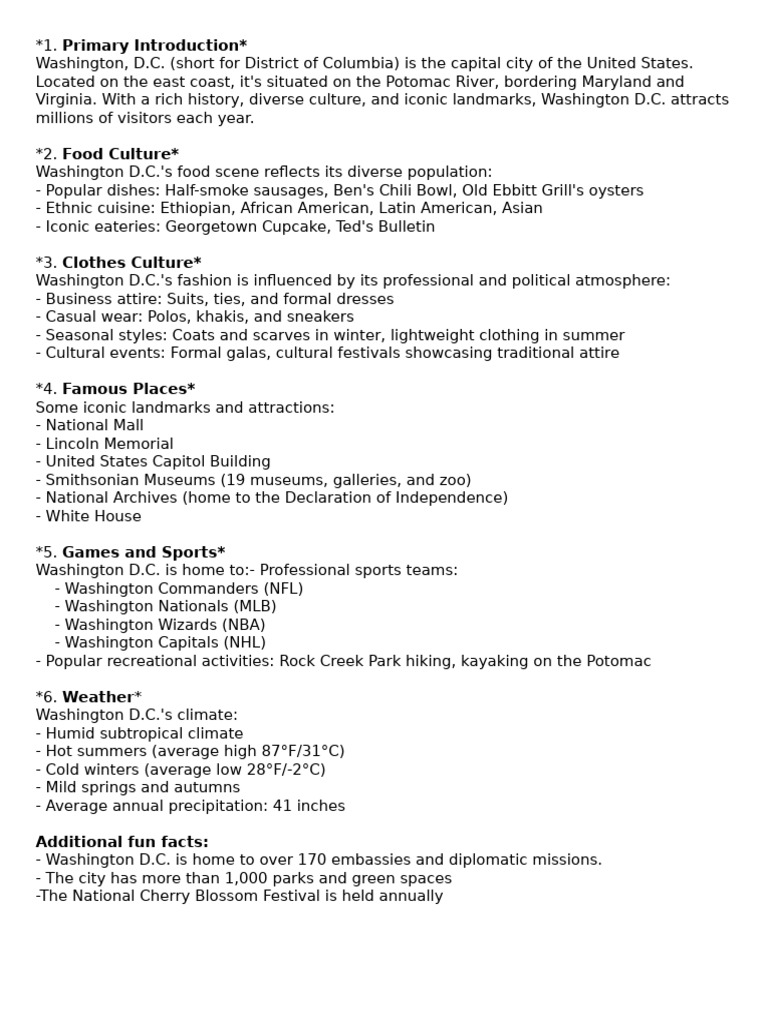 Washington D.C. Travel Guide | PDF