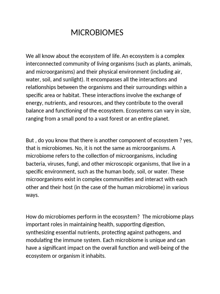 MICROBIOMES | PDF