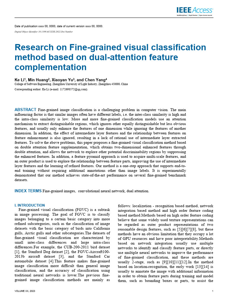 Research On Fine-Grained Visual Classification Method Based On Dual-Attention Feature ...