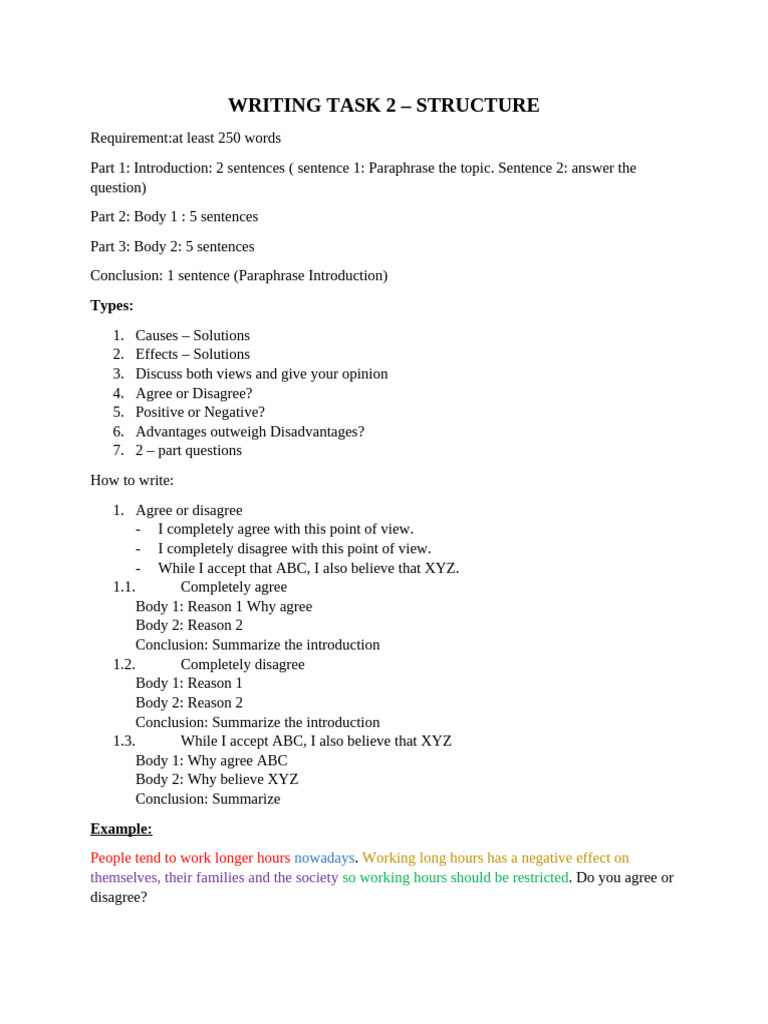 Writing Task 2: Agree or Disagree Guide | PDF | Health Sciences ...