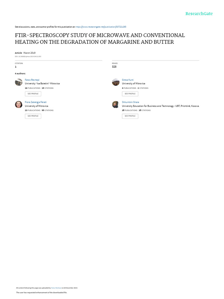 Ftir-Spectroscopy Study of Microwave and Conventio | PDF
