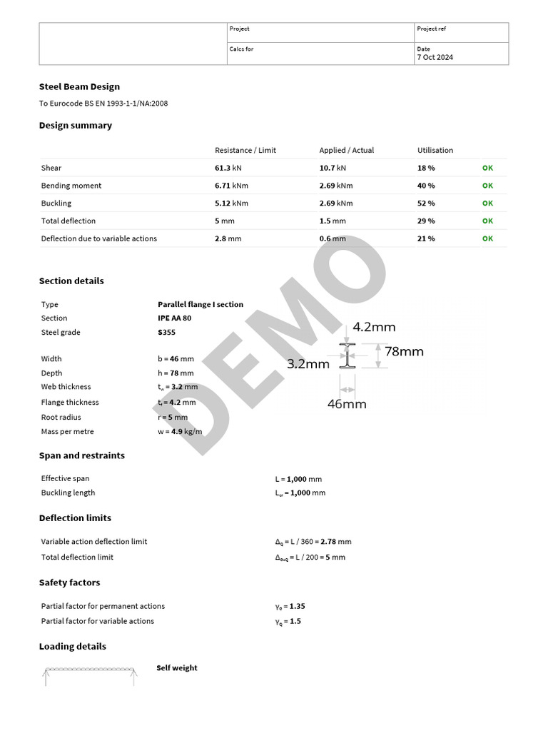 Steel Beam Eurocode 07 10 2024 0915 | PDF