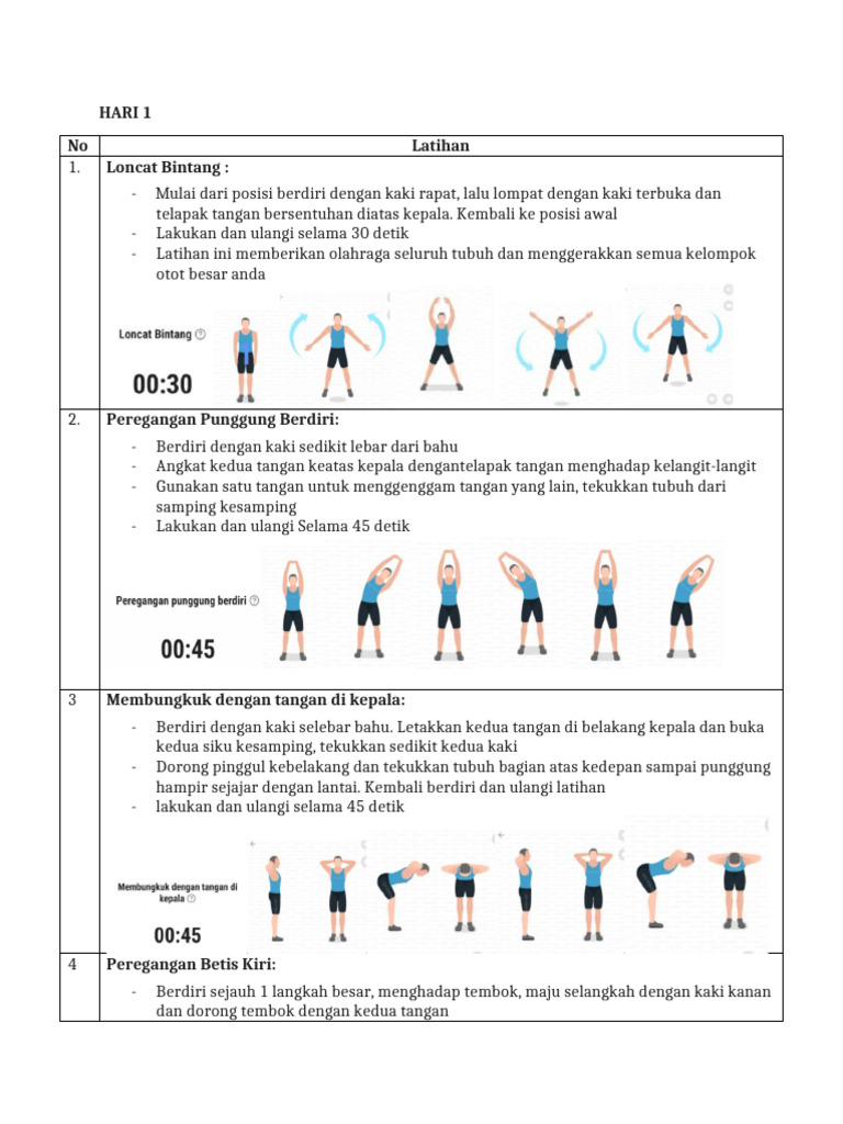 Latihan Meninggikan Badan - Hari 1 | PDF | Pengembangan Diri