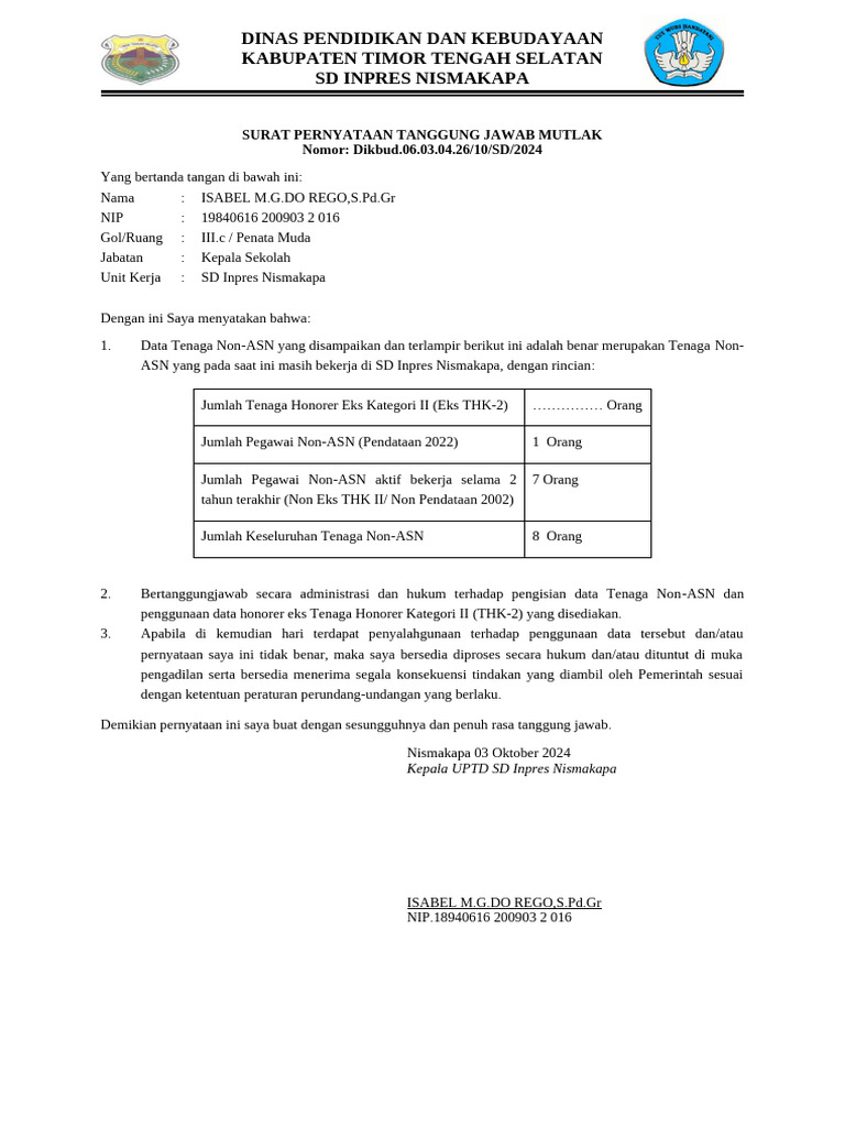 Format SPTJM + Lampiran | PDF
