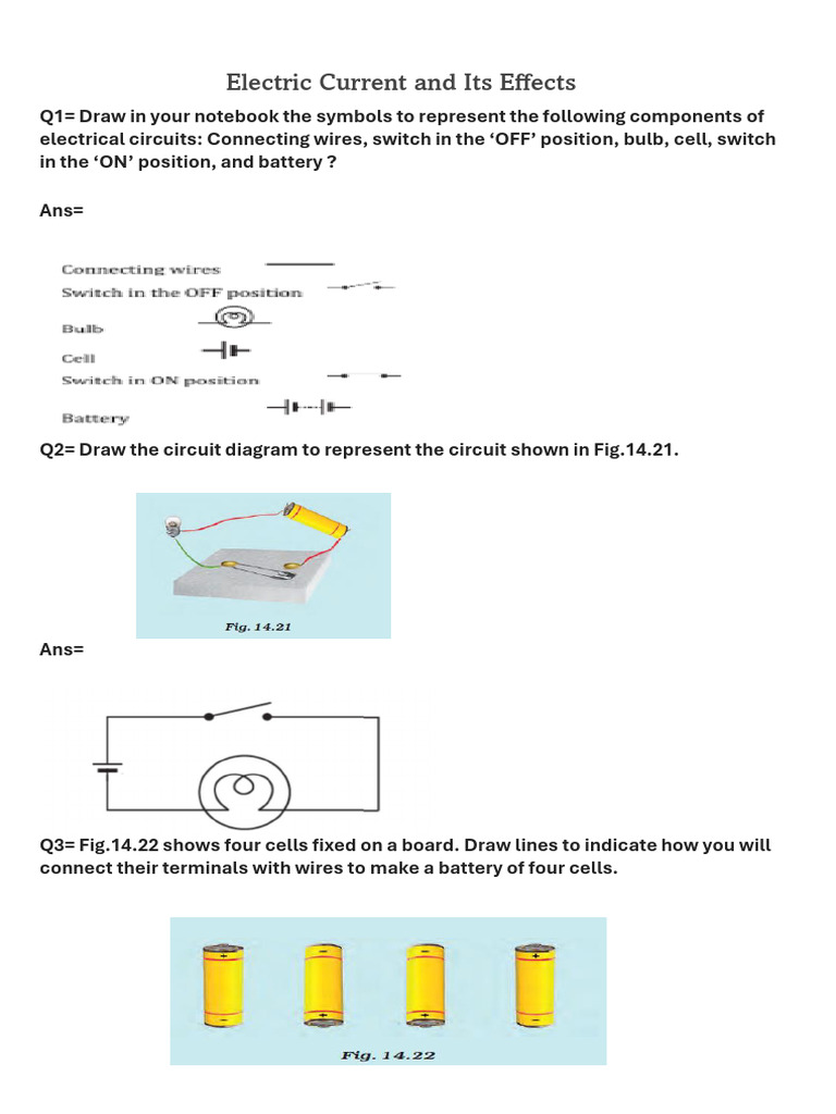 Effects of Electric Current for Class 7 | PDF | Electric Current | Fuse ...