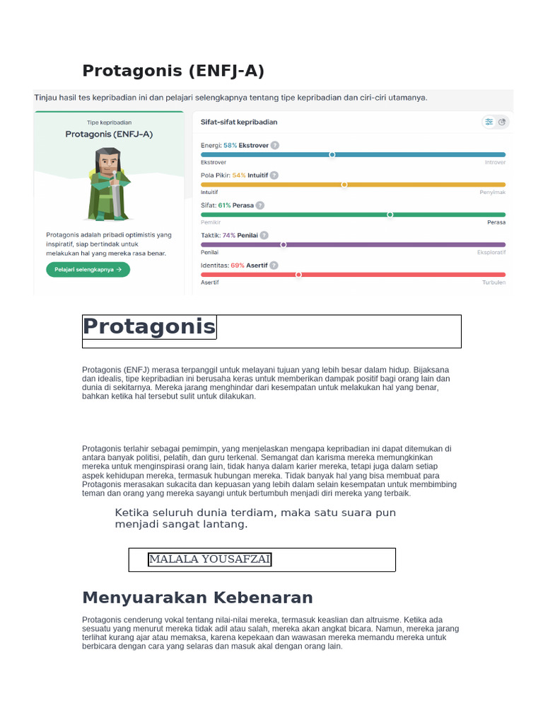 Hasil Tes MBTI | PDF