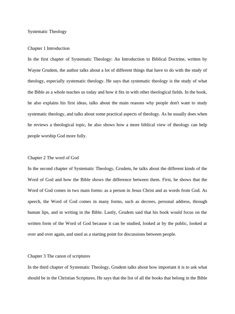 Systematic Theology | PDF