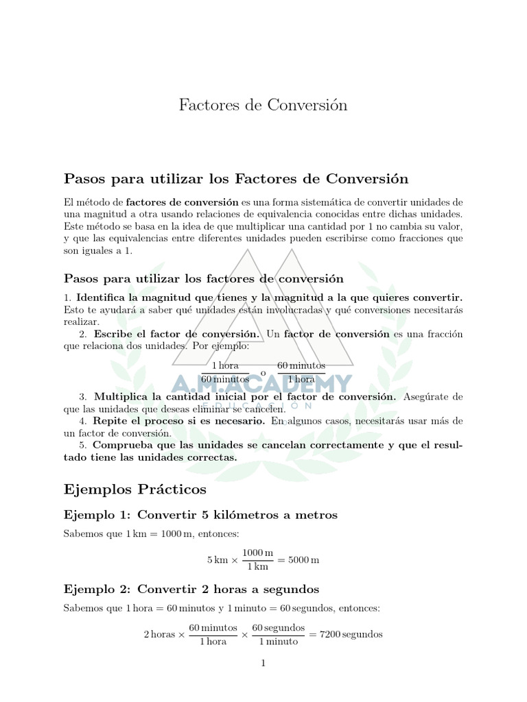 Factores de Conversion | PDF