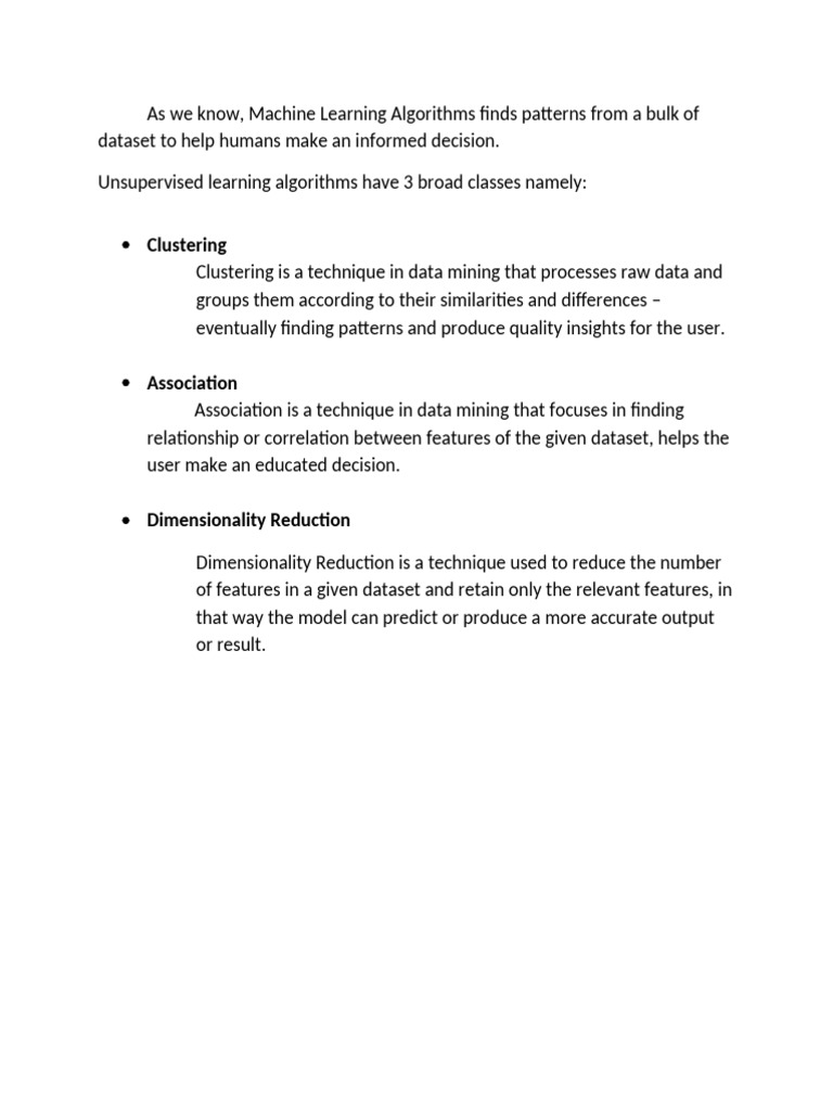 Unsupervised Learning Algorithms | PDF