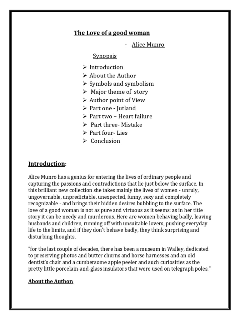 The Love of A Good Woman Essay | PDF | Narration