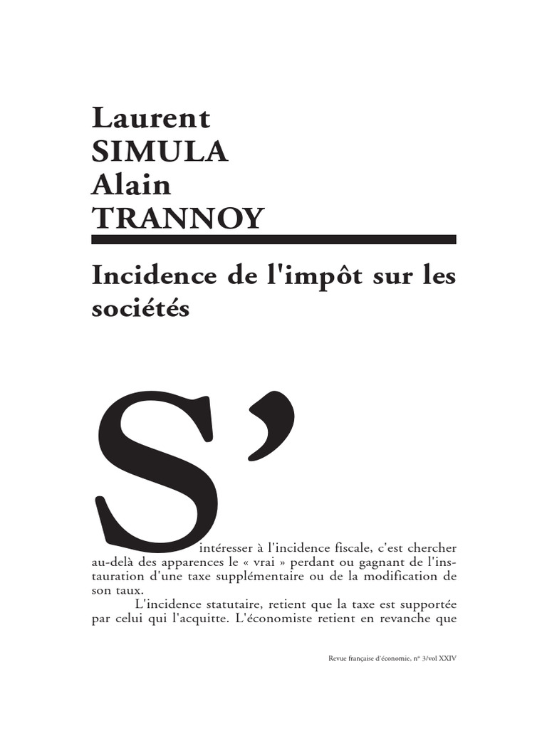 Incidence de Limpot Sur Les Societes | PDF