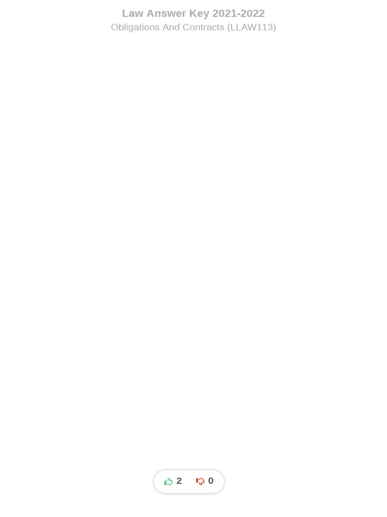 Law Answer Key 2021 2022 | PDF