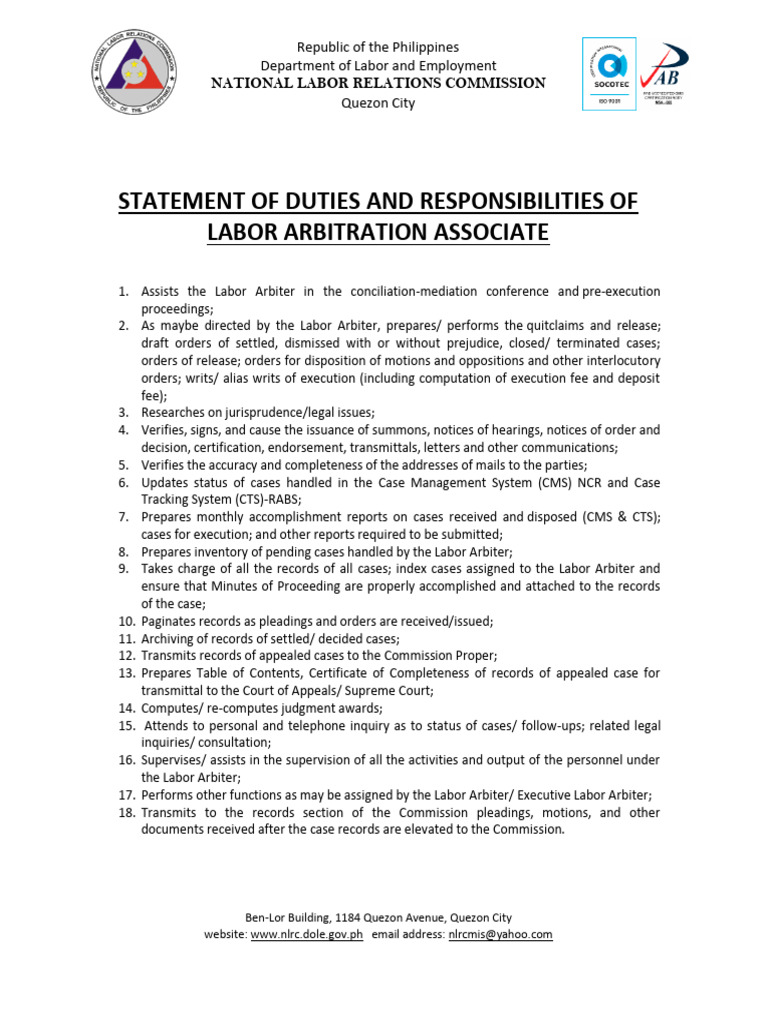 Labor Arbitration Associate | PDF